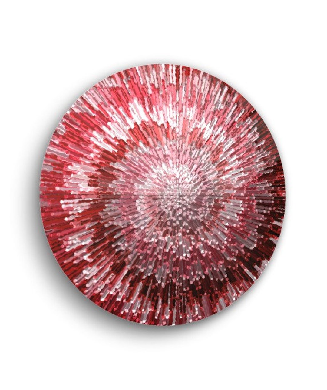 Red Glass Wall Art Decor, Round Wall Hangings, Home Decor, Housewarming ...