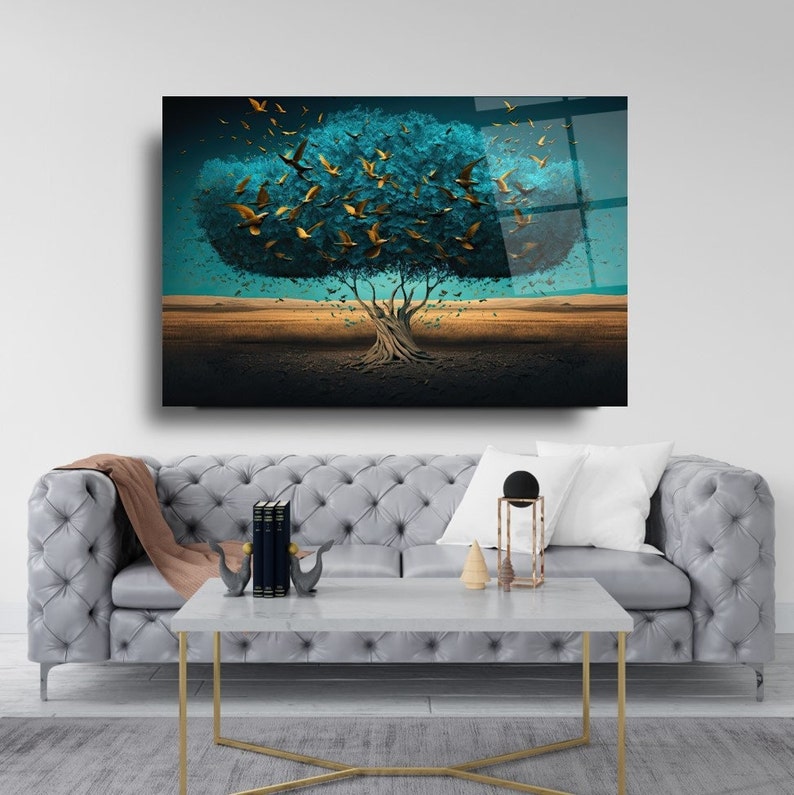 Glass Wall Painting Colorful Glass Wall Art Decor Wall - Etsy