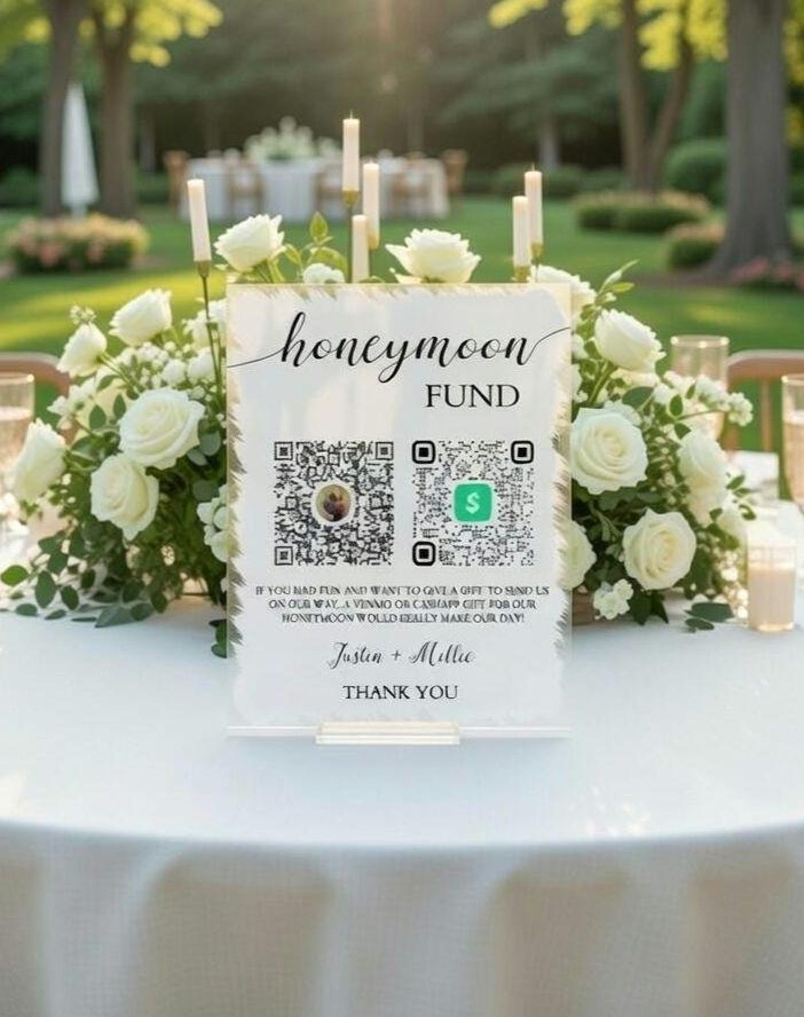 Custom Honeymoon Fund Acrylic QR Code, Wedding Sign - Etsy