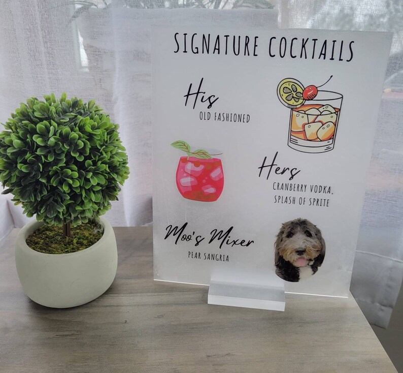Pet Signature Drink Menu Dog Signature Cocktail Custom Pet - Etsy