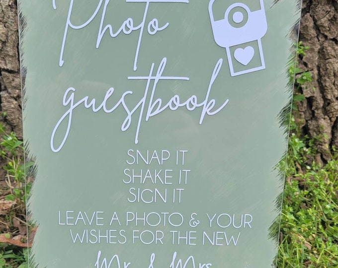 Guestbook Sign, Modern Acrylic Guest Book Sign, Wedding Guestbook Sign ...