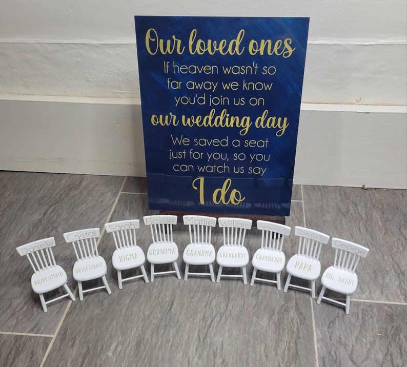 Mini Memory Chairs for Wedding Day; in Loving Memory Decor; Remembrance ...