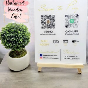 Scan to Pay Acrylic Sign, QR Code Display Sign, Customer's Scan QR Code ...