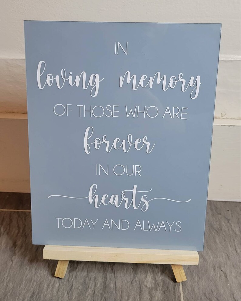 Acrylic in Loving Memory Sign, Acrylic Wedding Sign, in Memory Sign ...