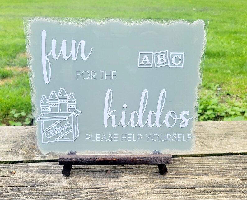 Wedding Kids Table Sign, Acrylic Kids Table Display, Fun for the Kiddos ...