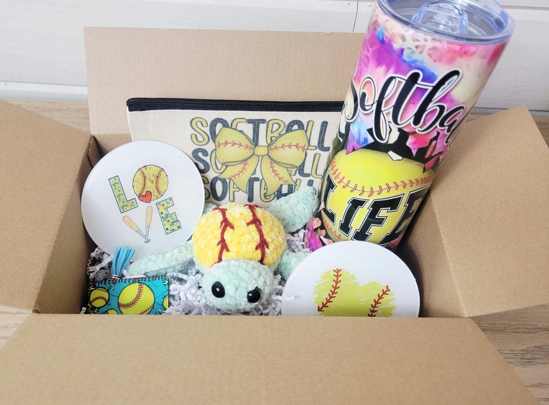 Sotball Themed Gift Box, Sotball Themed Tumbler, Softball Turtle ...