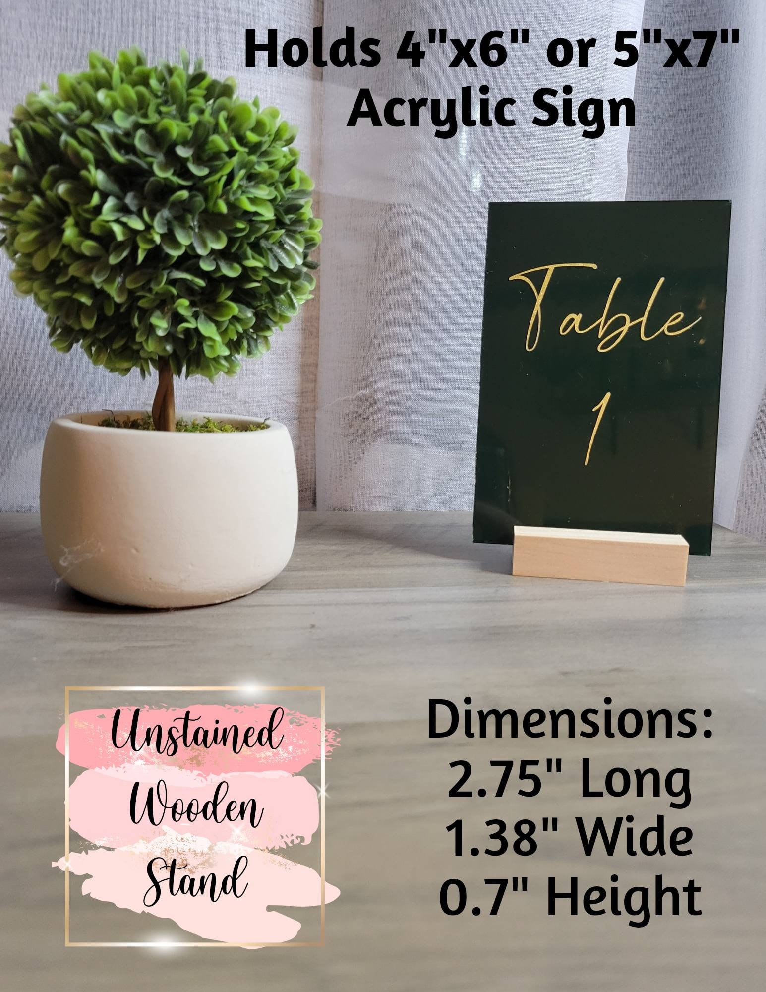 Wooden Stand, Acrylic Sign Stand, Wedding Sign Holder, Unstained Pine ...