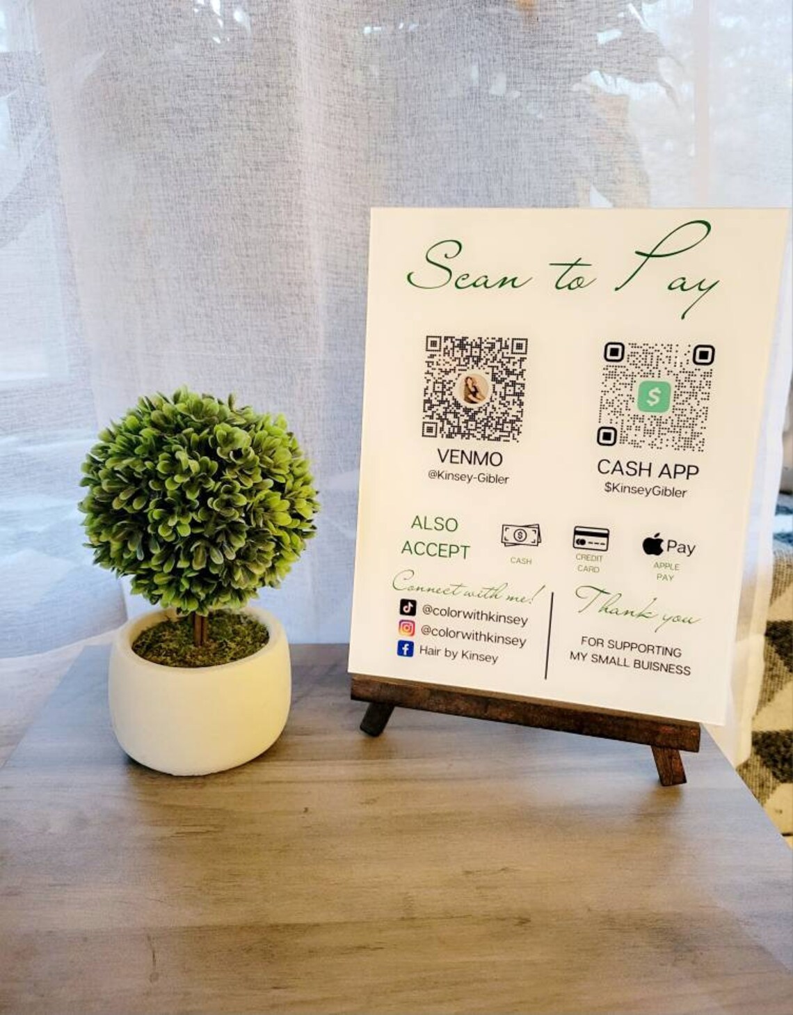 Scan to Pay Acrylic Sign, QR Code Display Sign, Customer's Scan QR Code ...