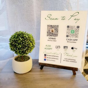 Scan to Pay Acrylic Sign, QR Code Display Sign, Customer's Scan QR Code ...