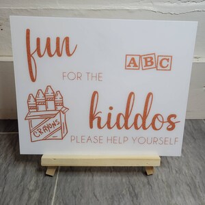 Wedding Kids Table Sign, Acrylic Kids Table Display, Fun for the Kiddos ...