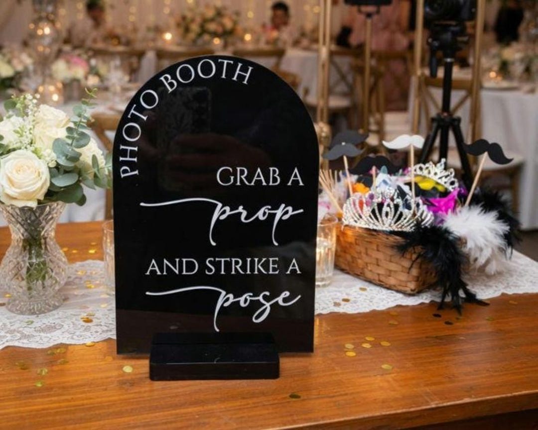 Photo Booth Acrylic Sign, Elegant, Custom, Arch - Etsy