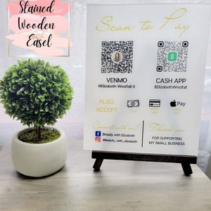 Scan to Pay Acrylic Sign, QR Code Display Sign, Customer's Scan QR Code ...