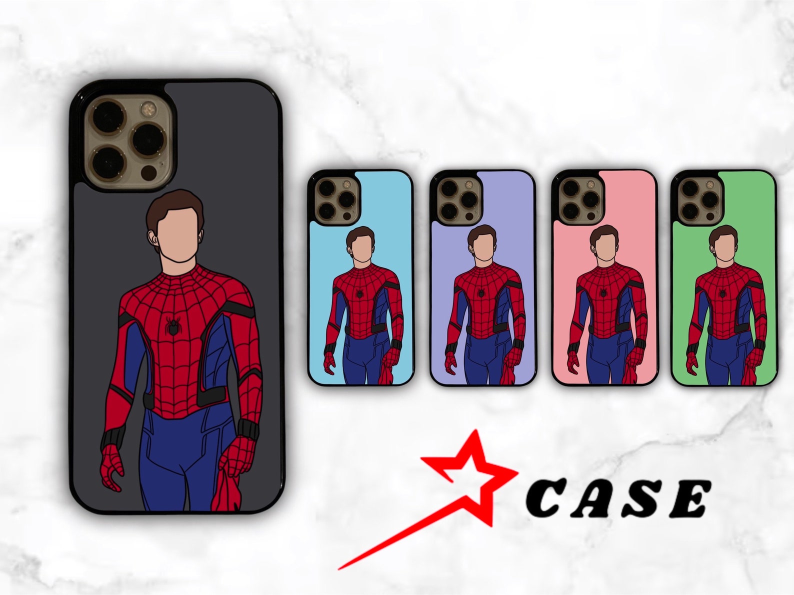 Spiderman Tom Holland Marvel, Superhero Phone Case iPhone XS, iPhone 14 ...