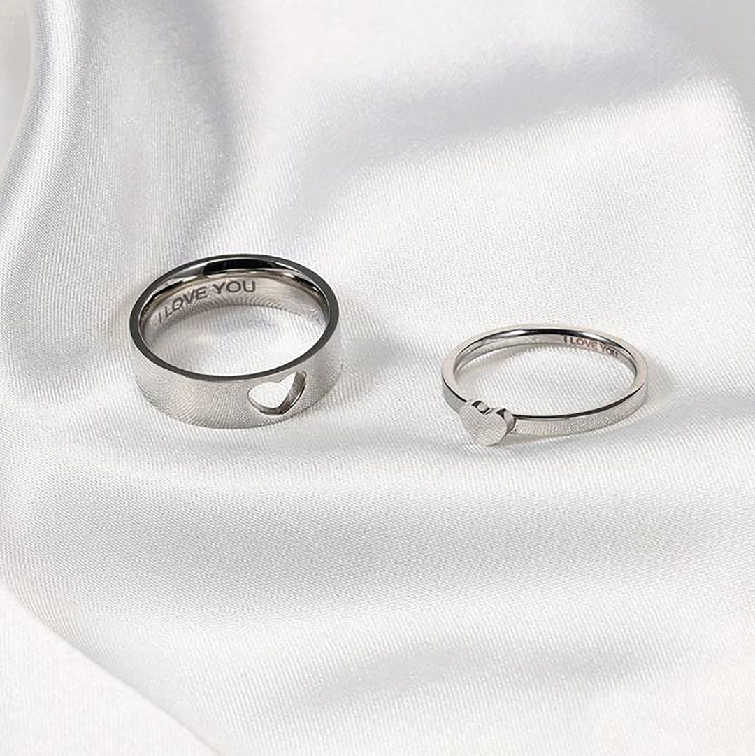 Love Couple Titanium Steel Ring Matching Stainless Steel - Etsy