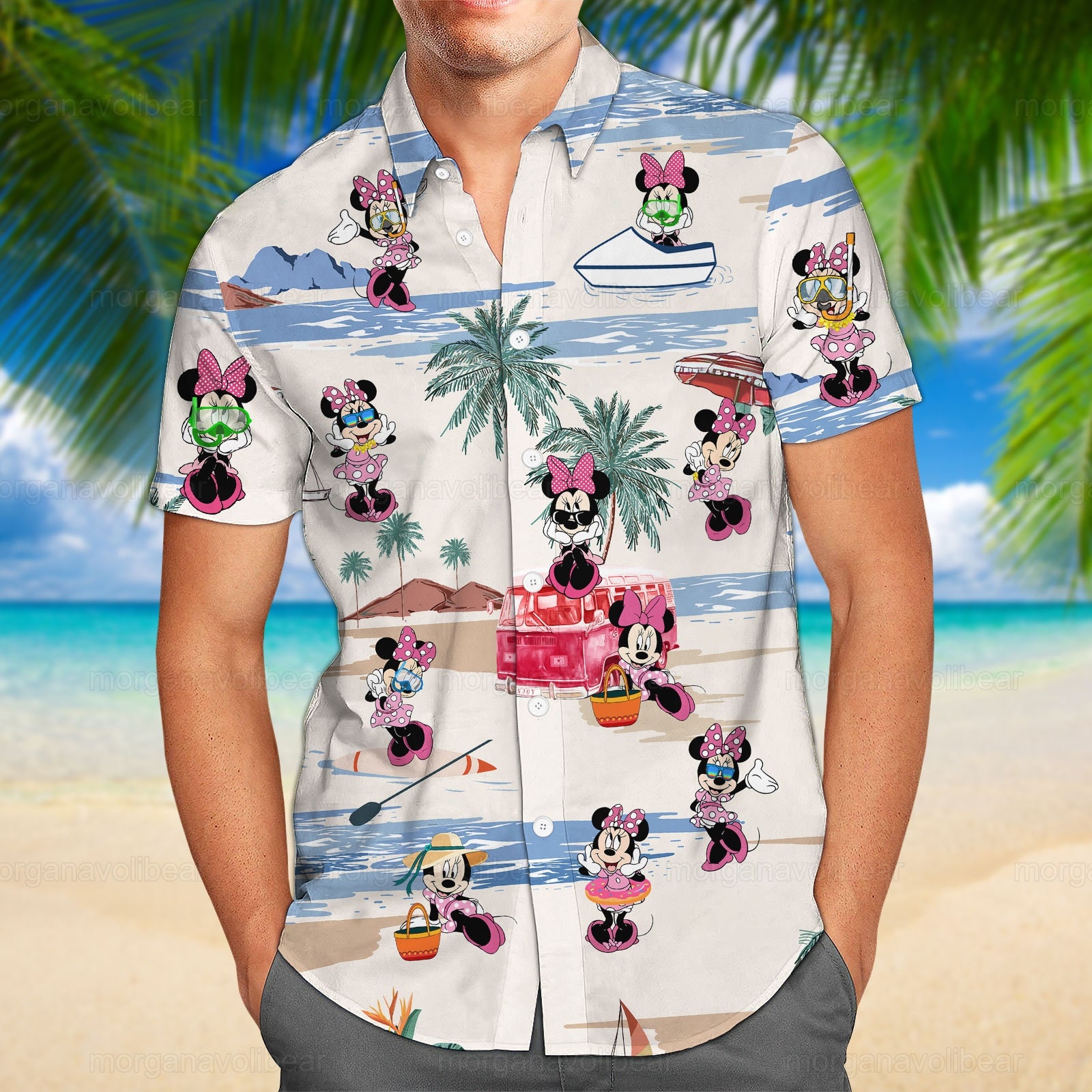 Minnie Hawaiian Shirt, Minnie Mouse Shirt, Minnie Hawaiian Shorts ...