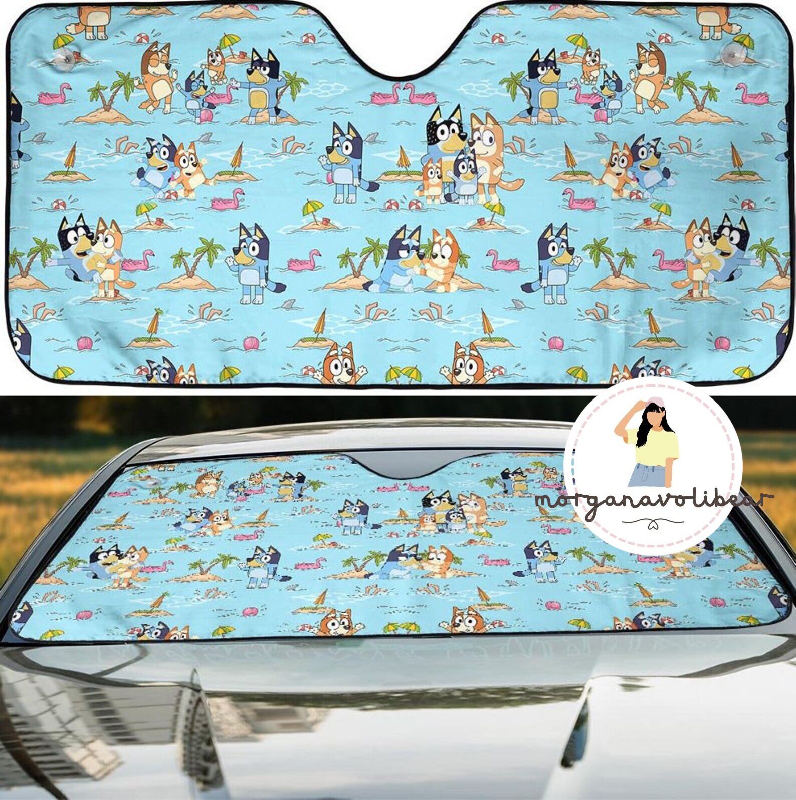 Bluey Bingo Car Sun Shade Bluey Car Decor Bluey Car Sun - Etsy Canada