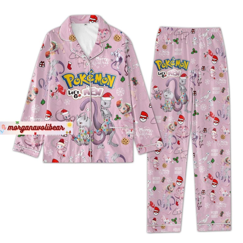 Christmas Gift Mew Pajamas Set Pokemon Pajamas Set - Etsy