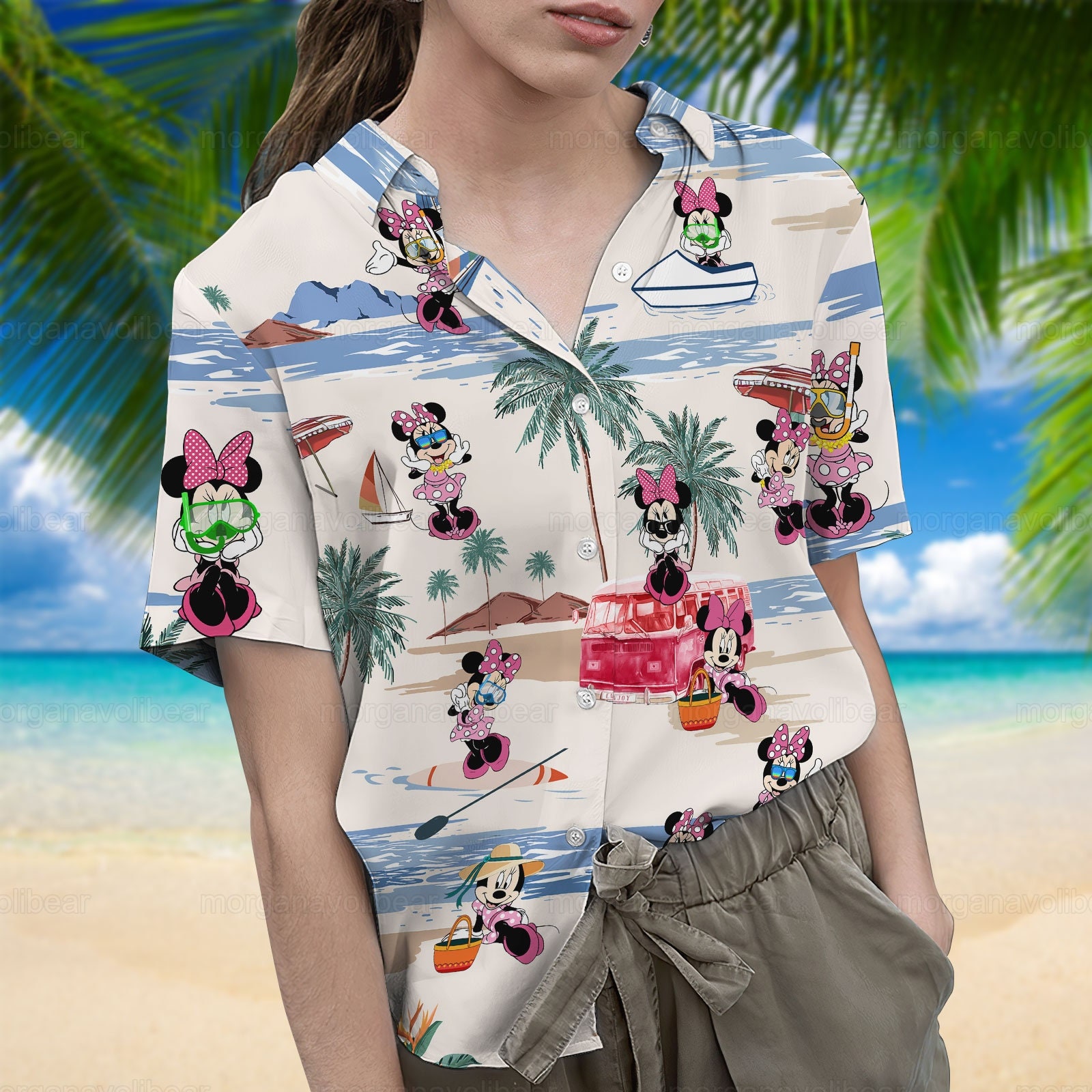 Minnie Hawaiian Shirt, Minnie Mouse Shirt, Minnie Hawaiian Shorts ...