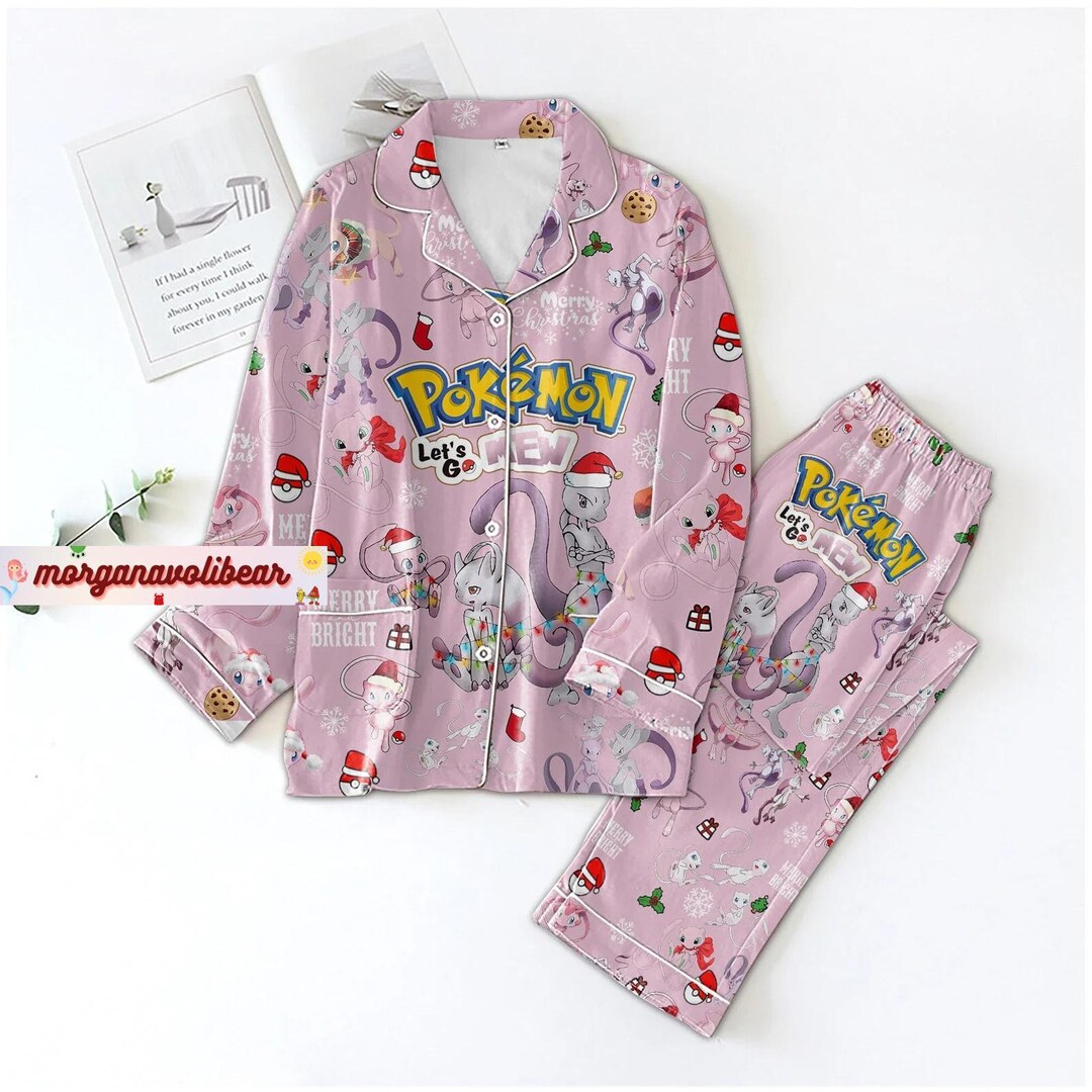 Christmas Gift Mew Pajamas Set Pokemon Pajamas Set - Etsy