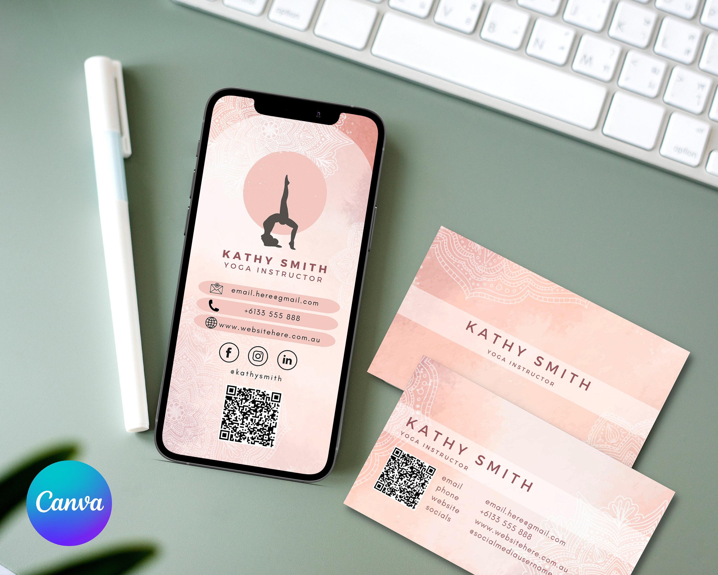 Digital Business Card With QR Code, QR Code Business Card, Interactive ...