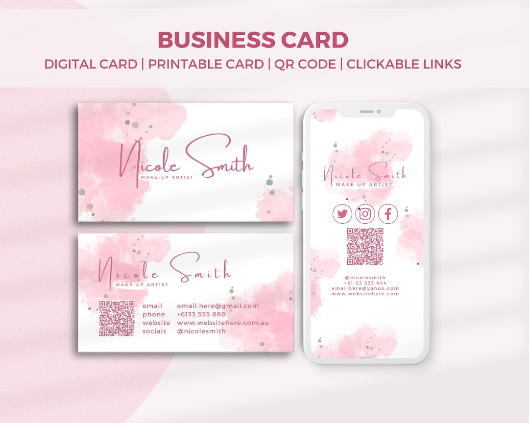 Digital Business Card With QR Code, Business Card, Interactive Business ...