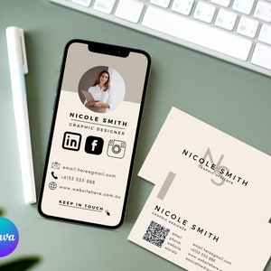 Digital Business Card With QR Code, Business Card, Interactive Business ...