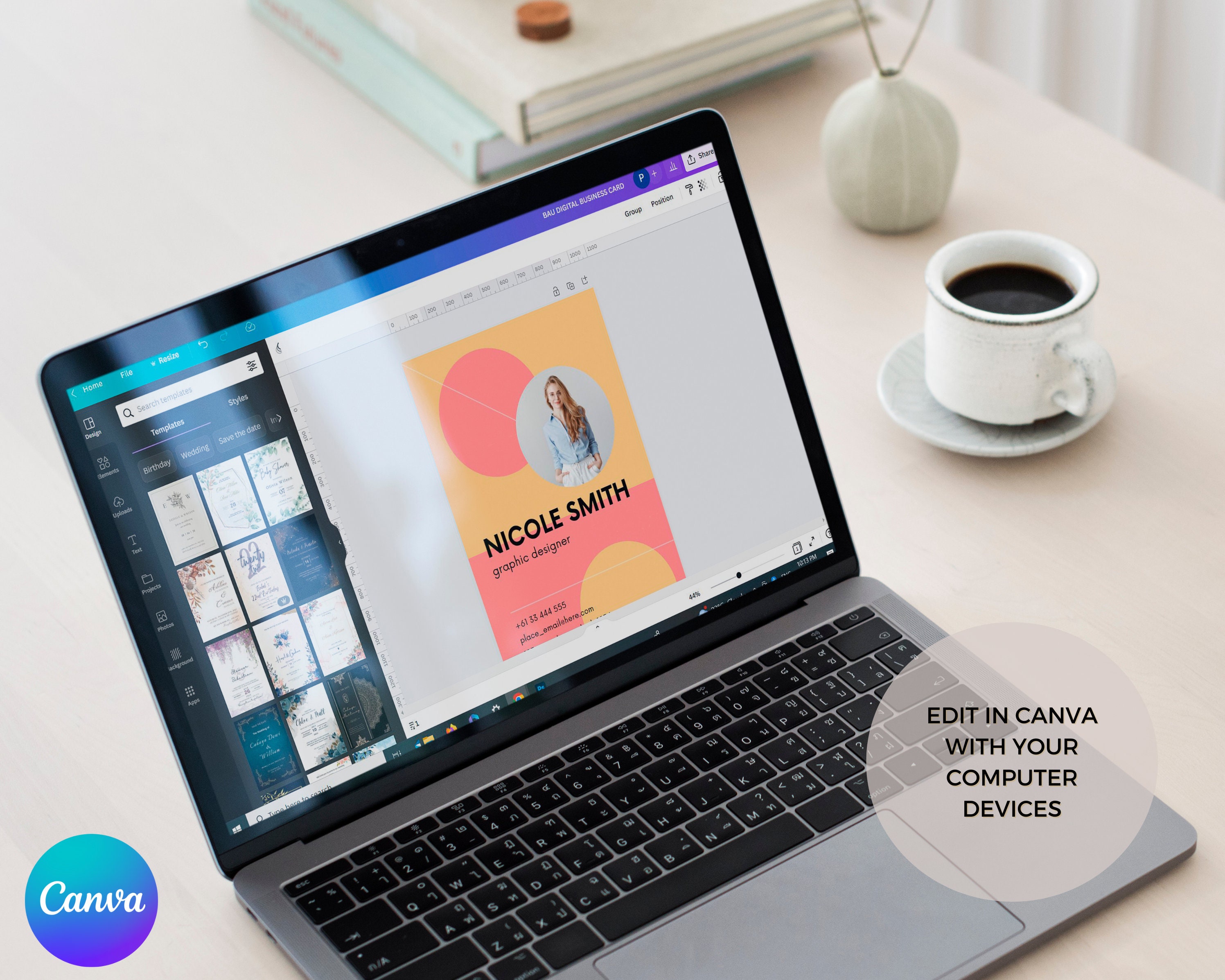 Digital Business Card Template, Business Card, Vertical Business Card ...