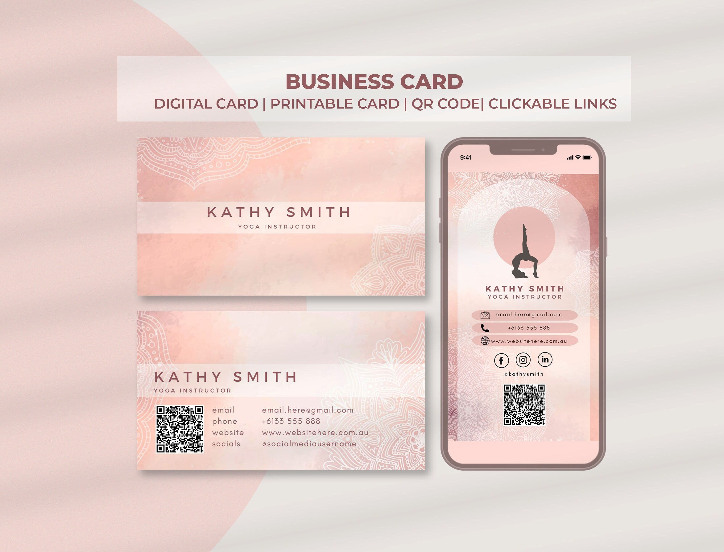 Digital Business Card With QR Code, QR Code Business Card, Interactive ...