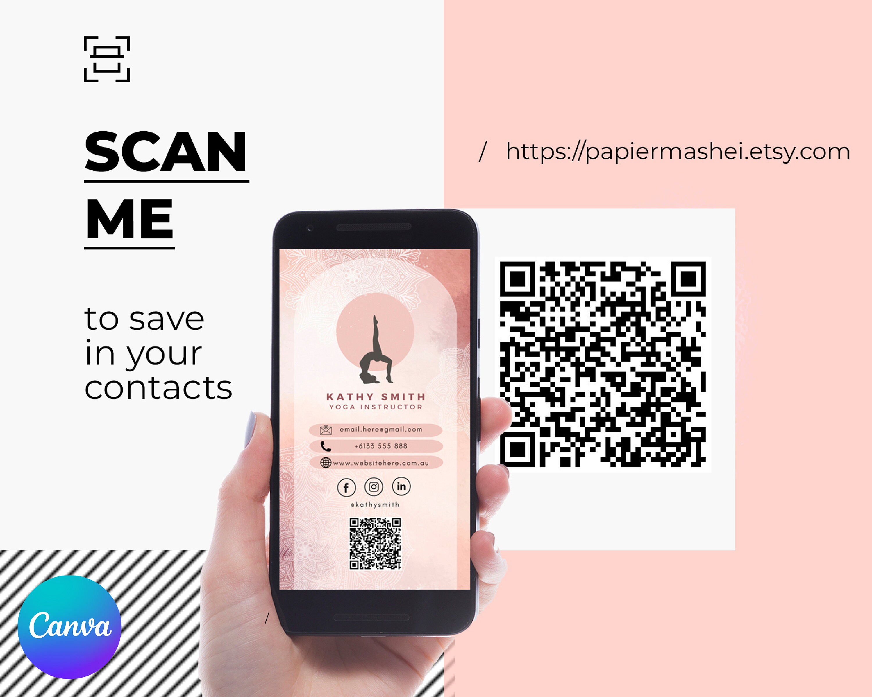 Digital Business Card With QR Code, QR Code Business Card, Interactive ...