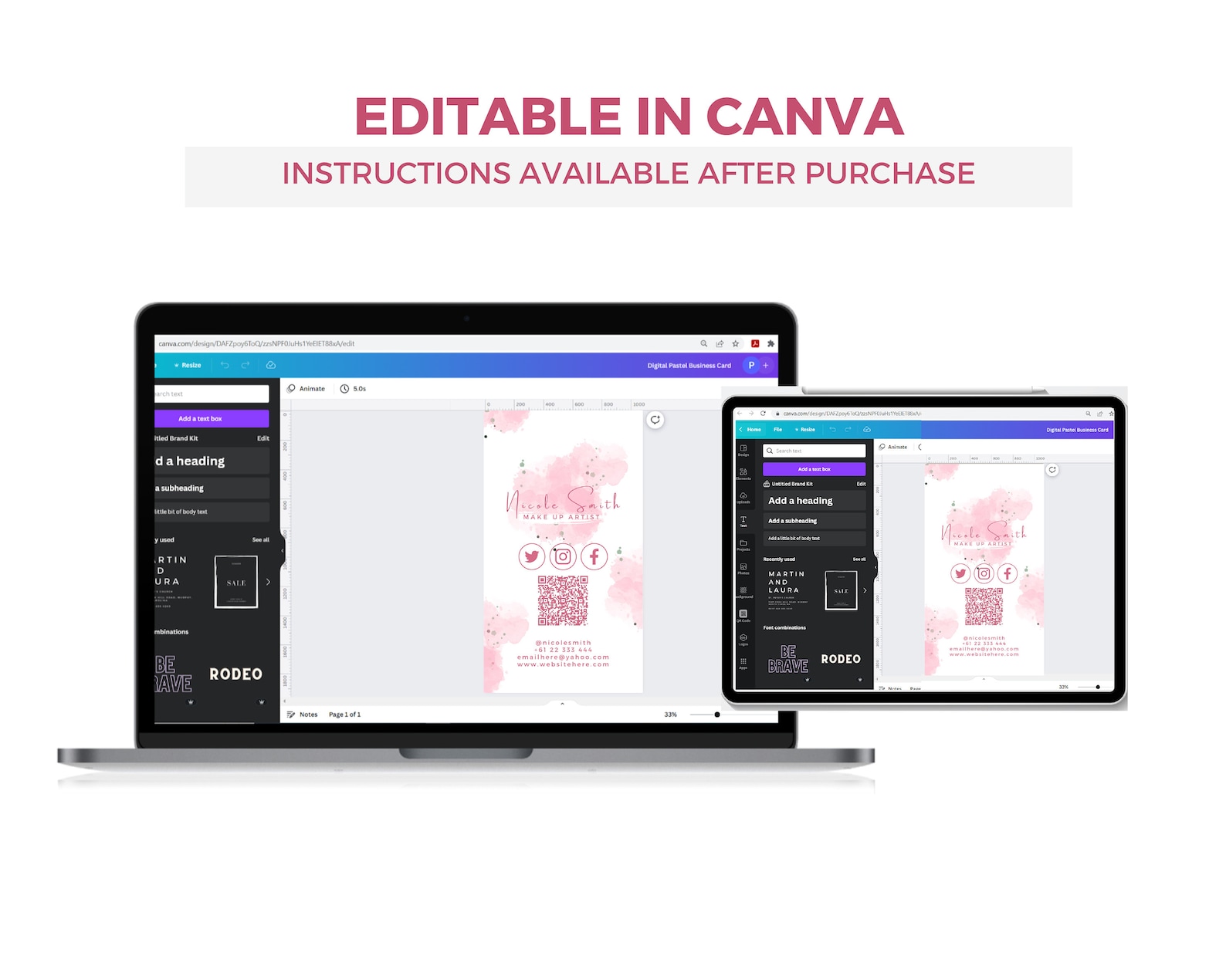 Digital Business Card With QR Code, Business Card, Interactive Business ...