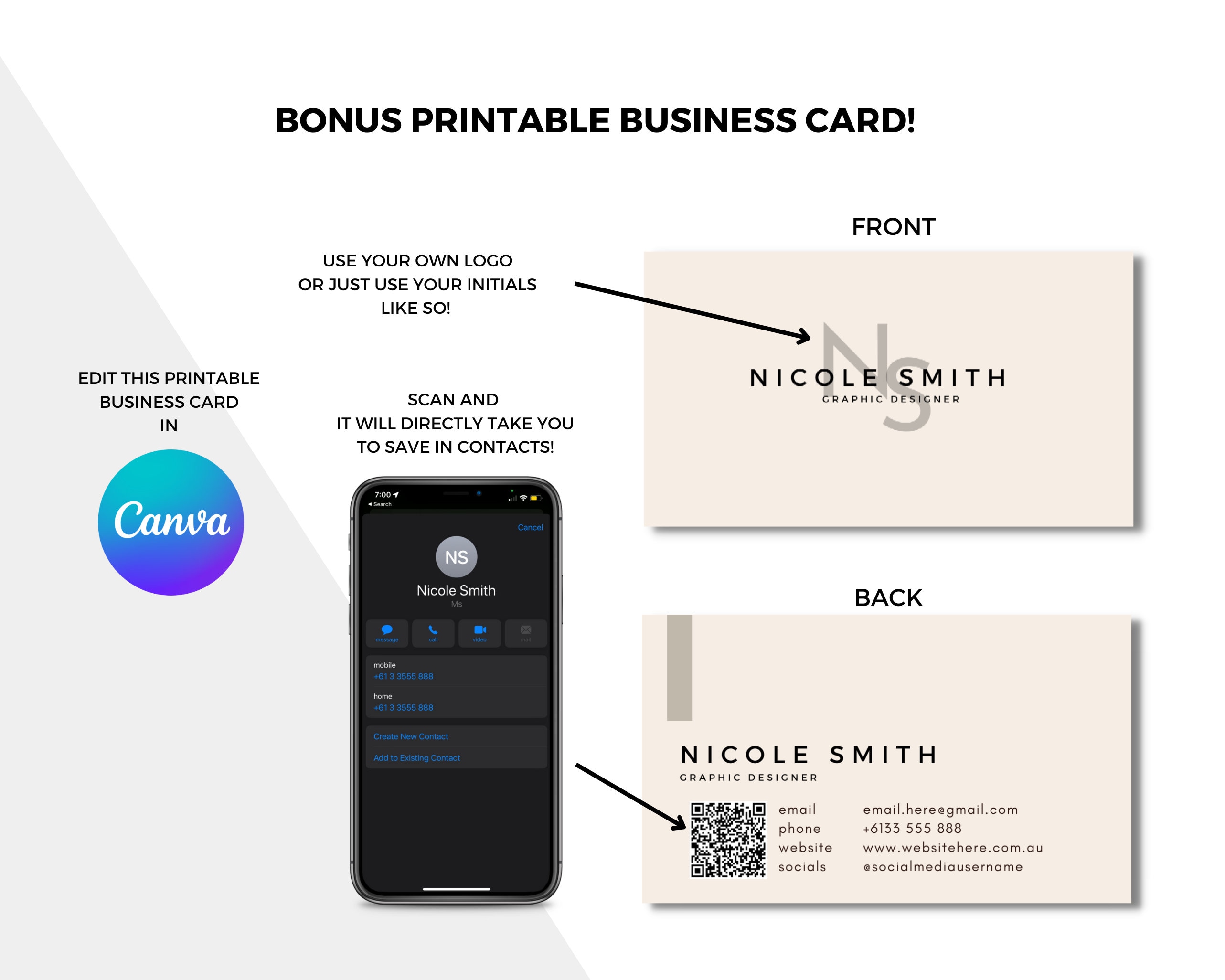 Digital Business Card With QR Code Business Card Interactive - Etsy ...