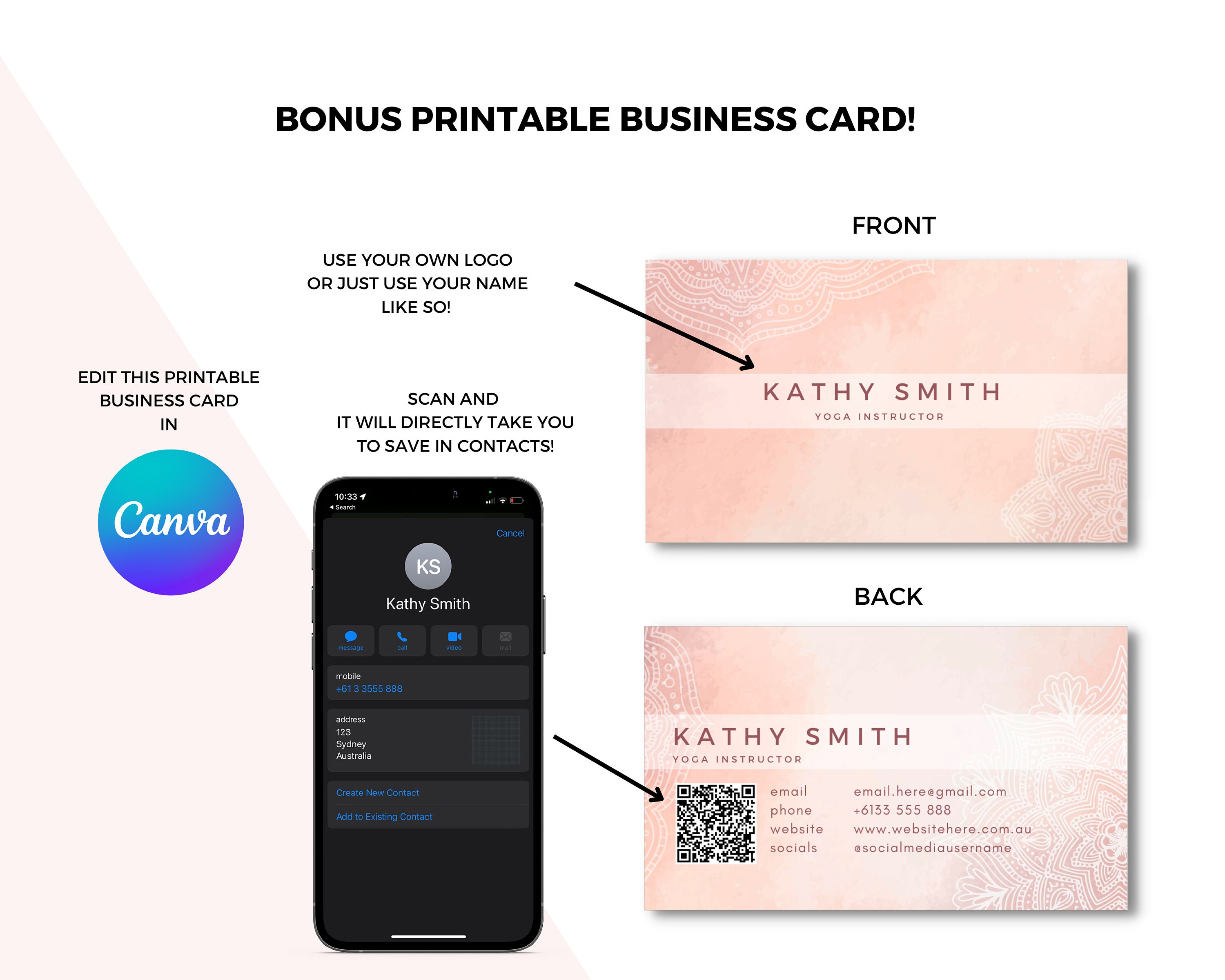 Digital Business Card With QR Code, QR Code Business Card, Interactive ...