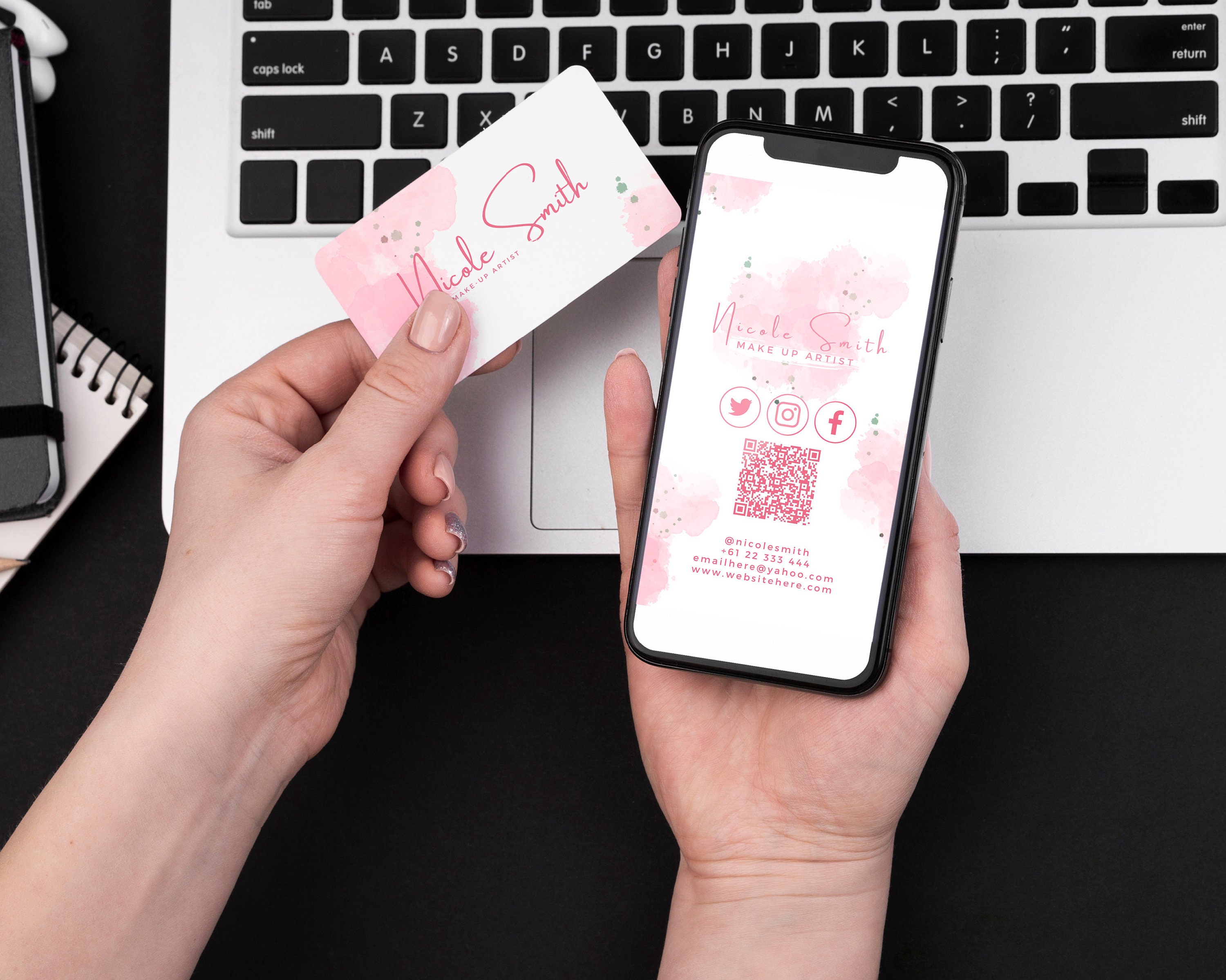 Digital Business Card With QR Code, Business Card, Interactive Business ...