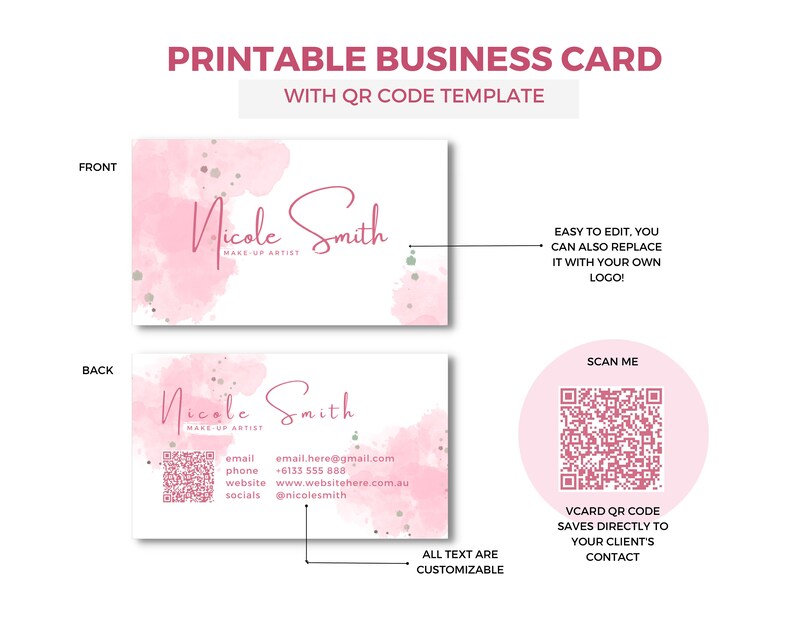 Digital Business Card With QR Code, Business Card, Interactive Business ...