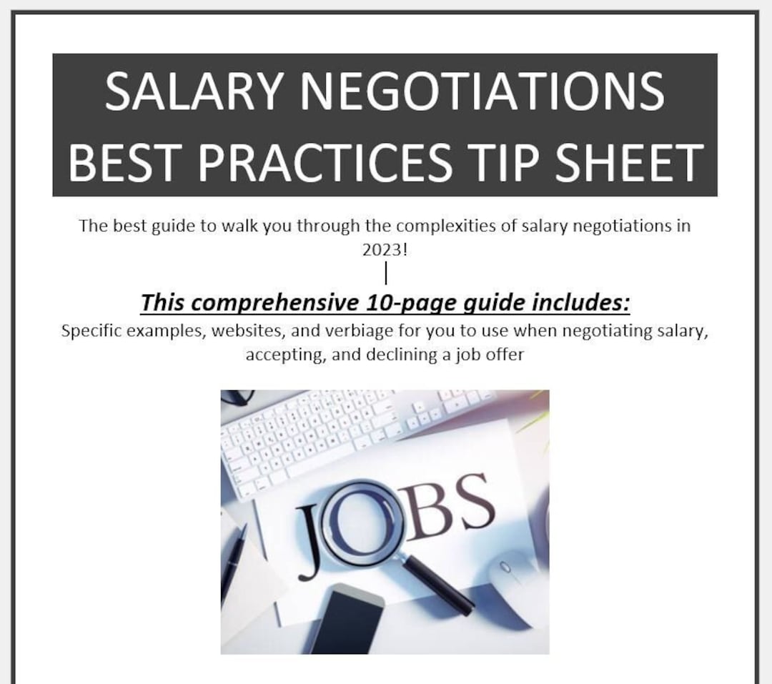 The Best Salary Negotiations Tip Sheet 10-pages of Advice From Resume ...
