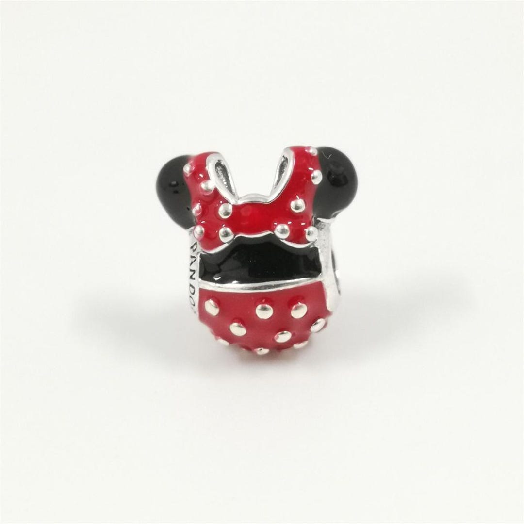 Pandora Minnie Mouse Red Black Polka Dots Bow Charm - Etsy
