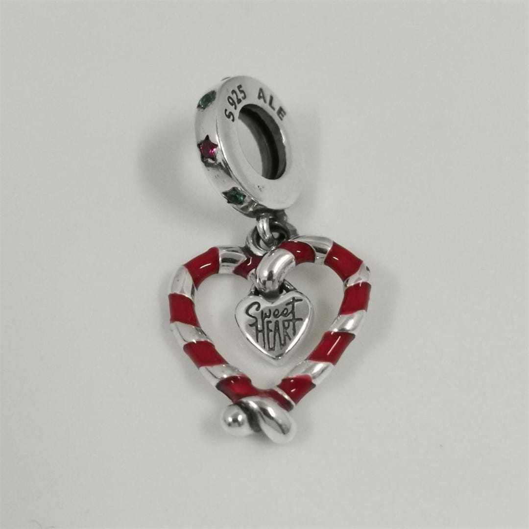 Pandora Double Candy Cane Heart Christmas Dangle Charm - Etsy