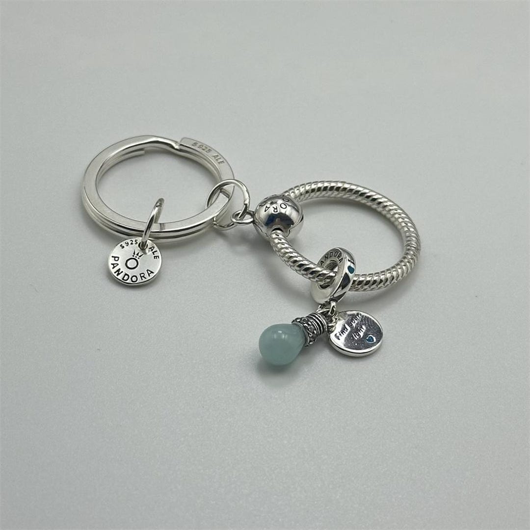 Pandora S925 ALE SILVER Find Your Light Charm and Key Ring Set - Etsy