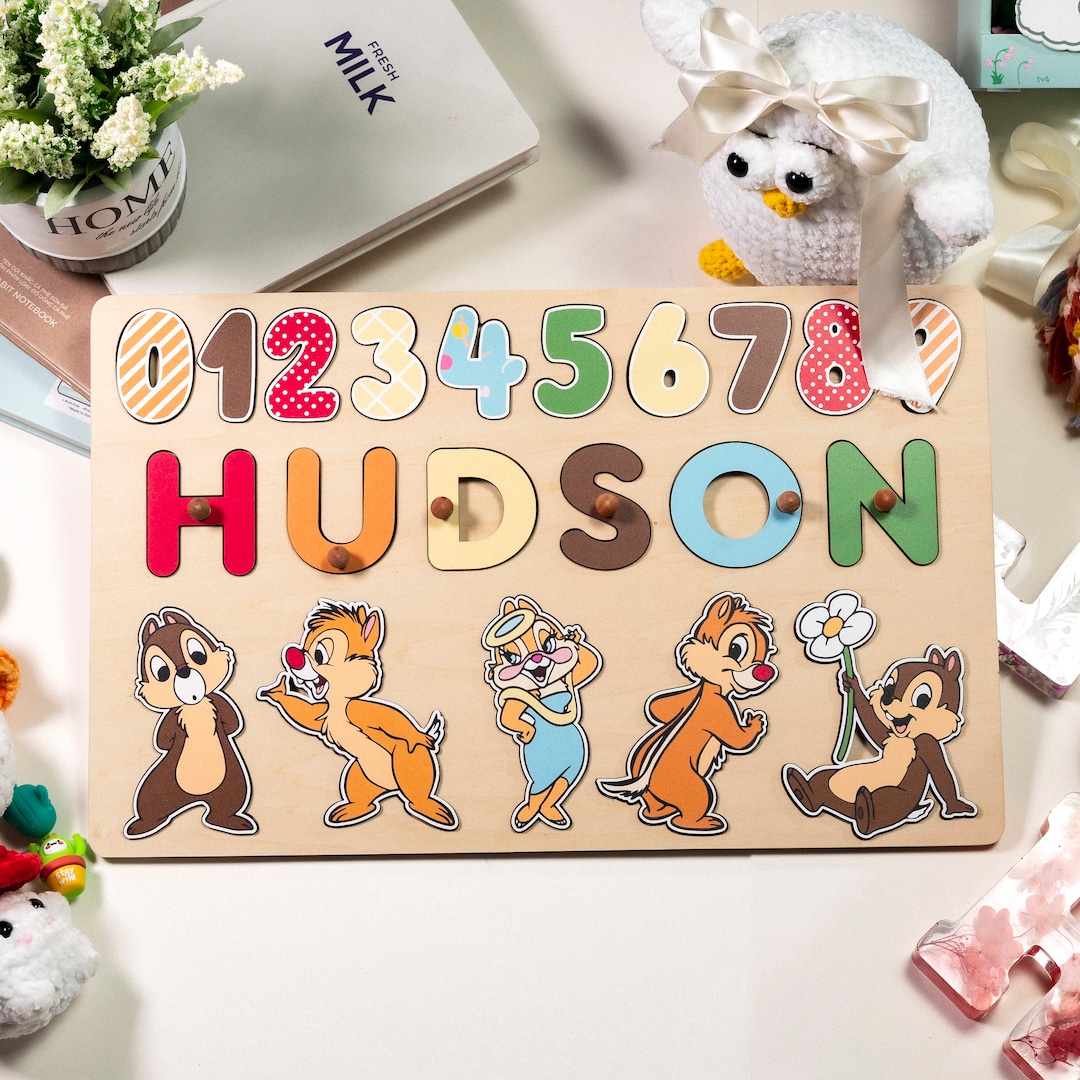 Custom Cartoon Baby Name Puzzle Wooden Name Puzzle Baby Name - Etsy