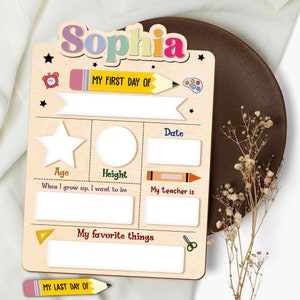 Personalized First Day of School Sign, 1st Day of School Sign, Back to ...