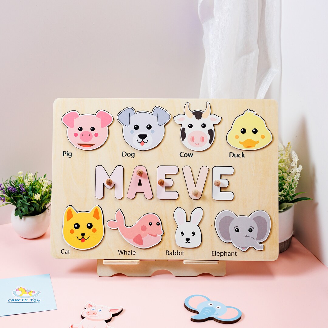 Custom Baby Animal Name Puzzle, Custom Name Puzzle, Pet Animal,toddler ...