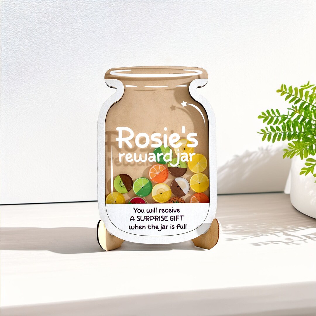 Custom Fruits Reward Jar, Personalized Gift for Student and Kids ...