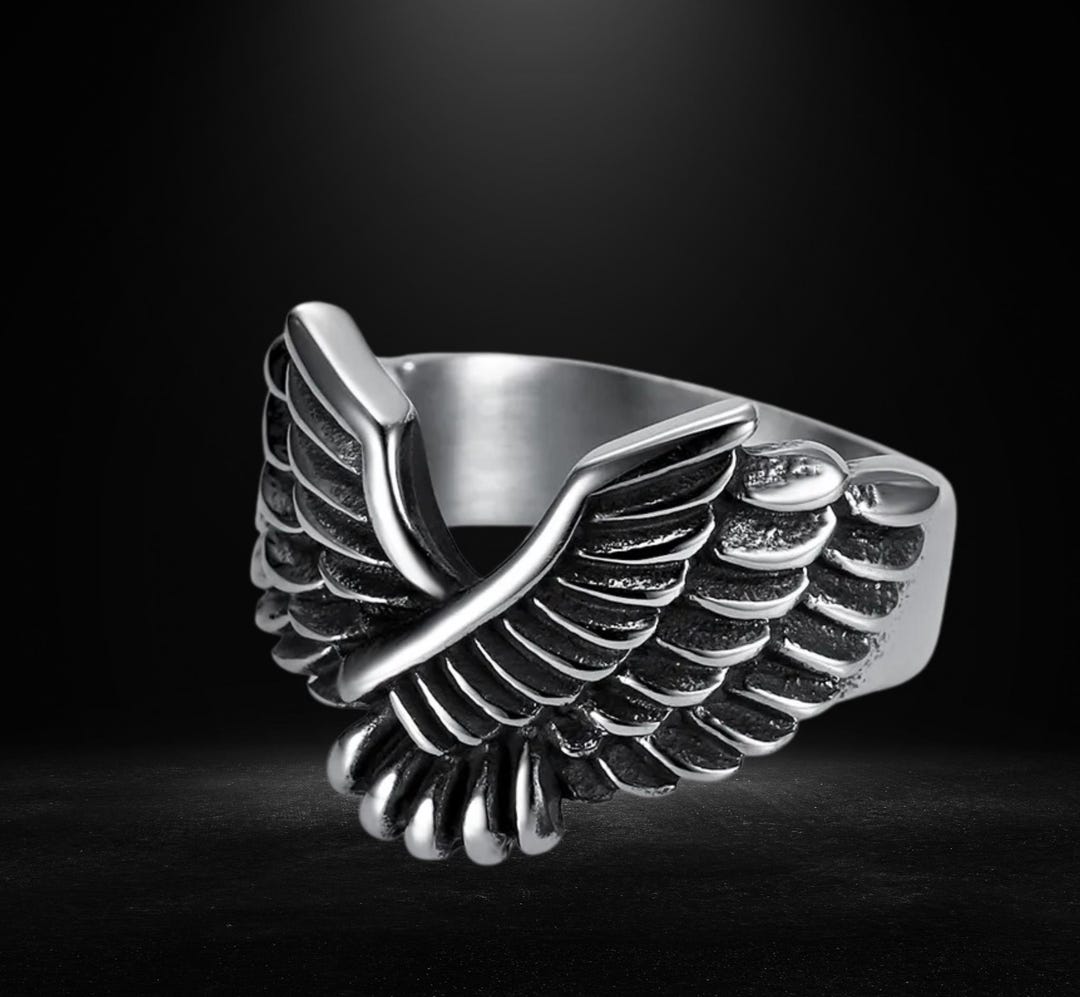 Stainless Steel Eagle Men's Ring, Bold & Masculine Jewelry, Signet ...