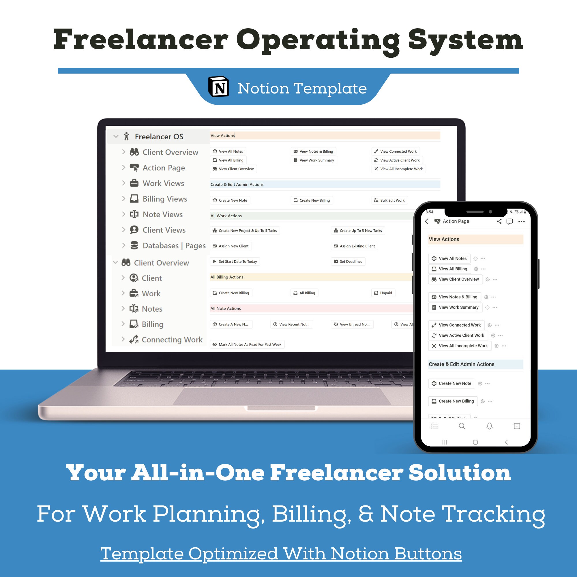 Operating Systems Notion Template Bundle, Agency & Freelancer Notion Dashboard for Client ...
