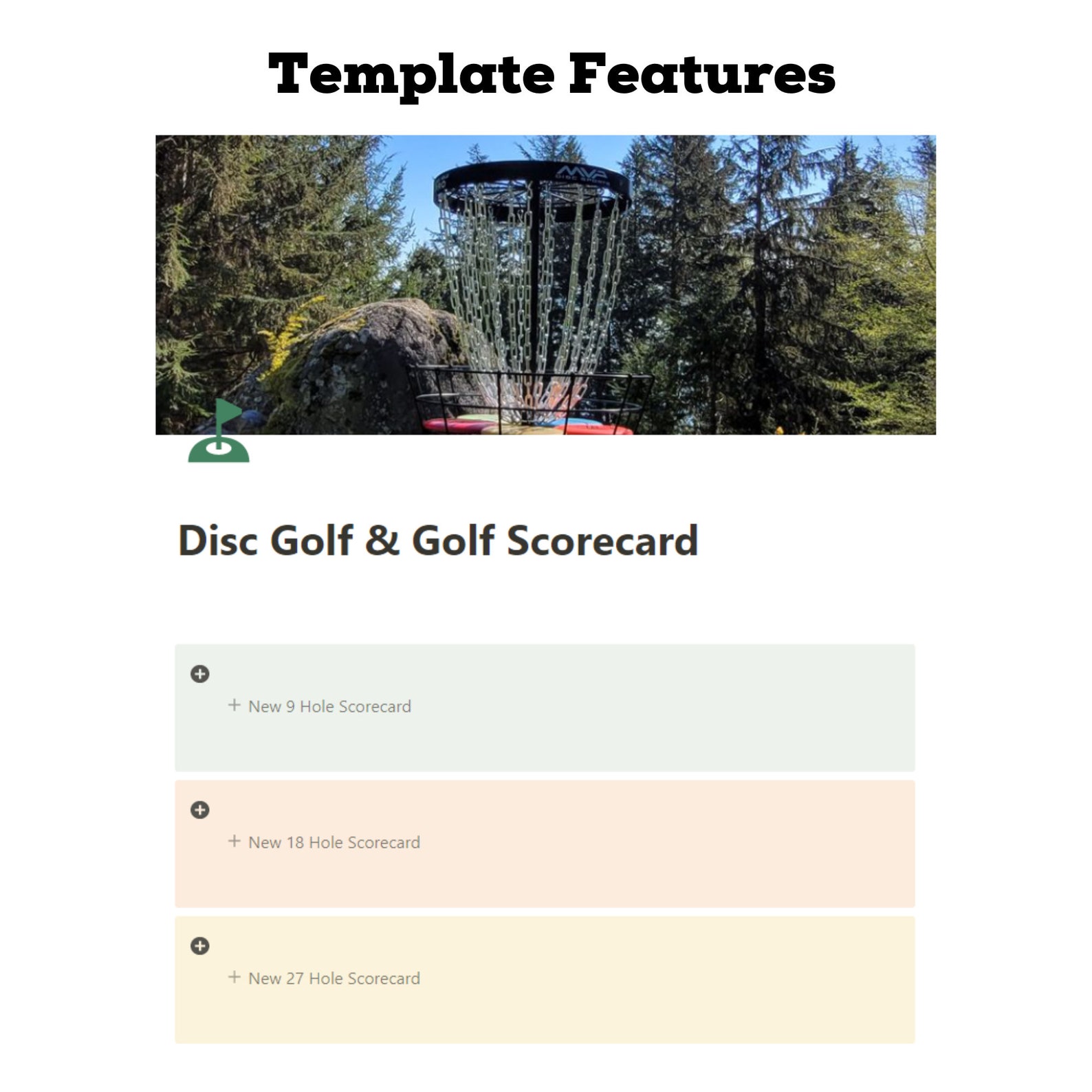 Disc Golf Scorecard & Golf Scorecard Notion Template, Solo Scorecard ...