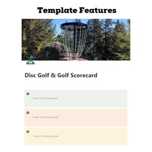 Disc Golf Scorecard & Golf Scorecard Notion Template, Solo Scorecard ...