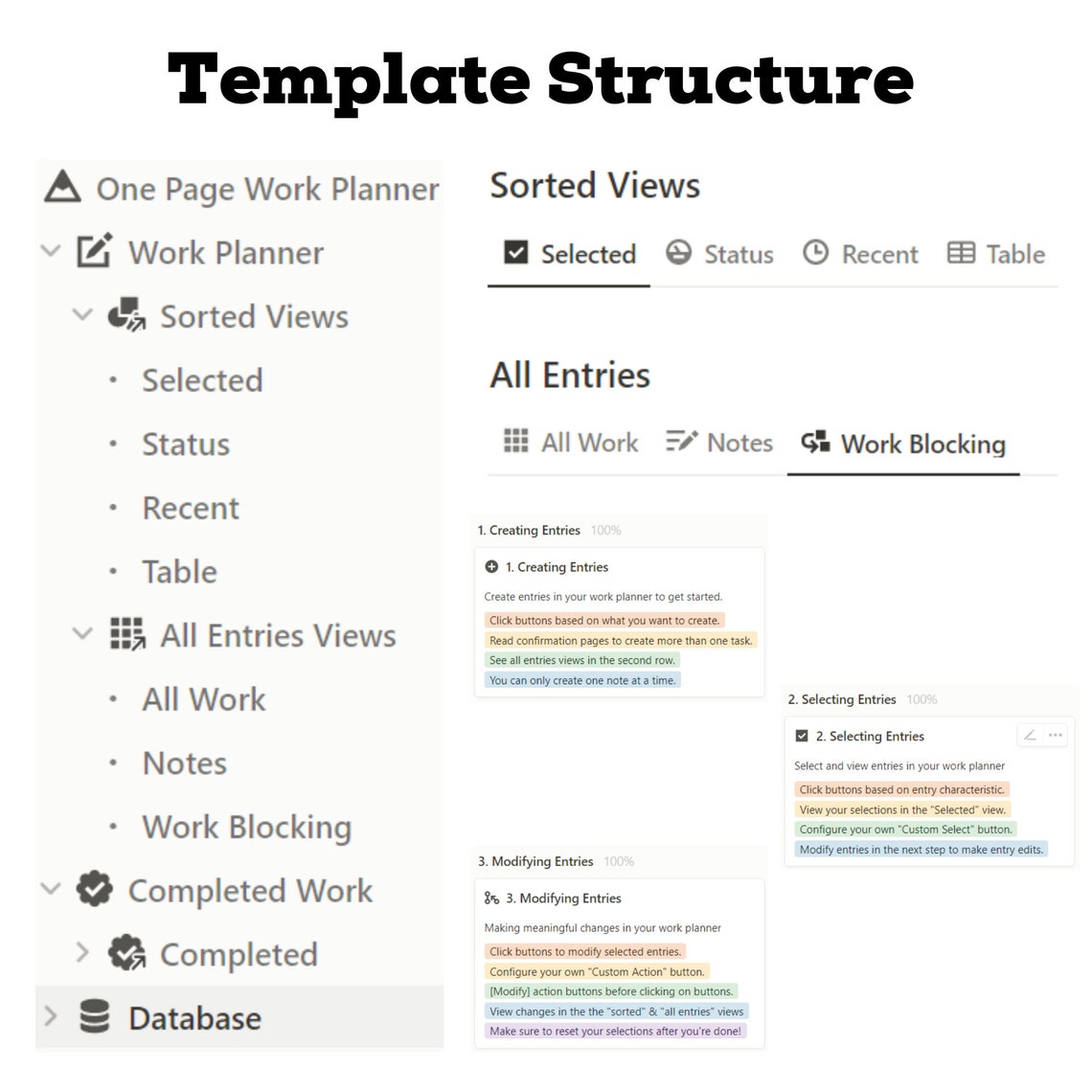 One Page Work Planner Notion Template, Notion Work Dashboard for Task ...
