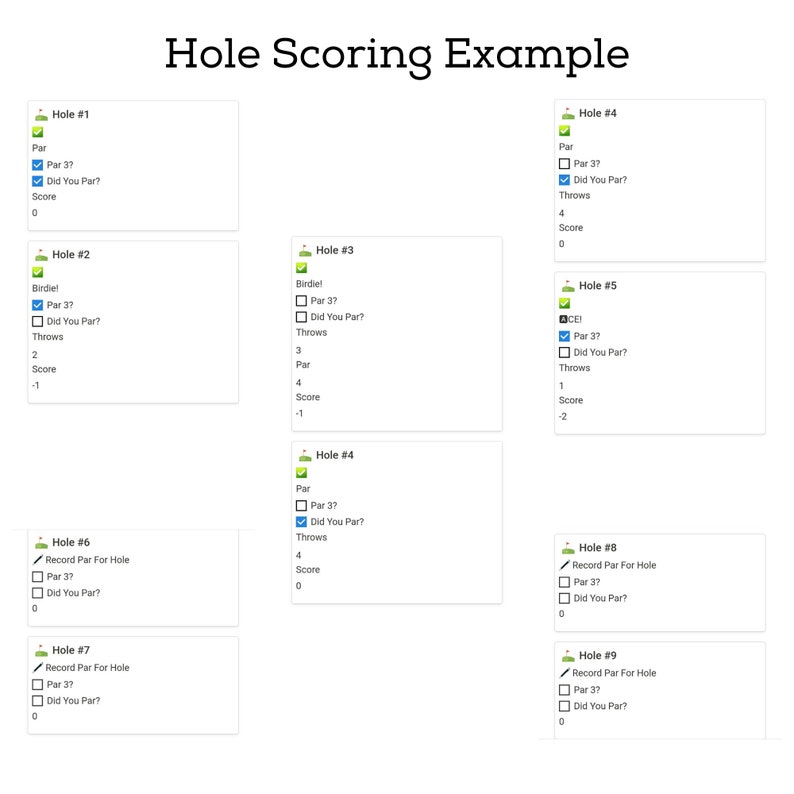 Disc Golf Scorecard & Golf Scorecard Notion Template, Solo Scorecard ...