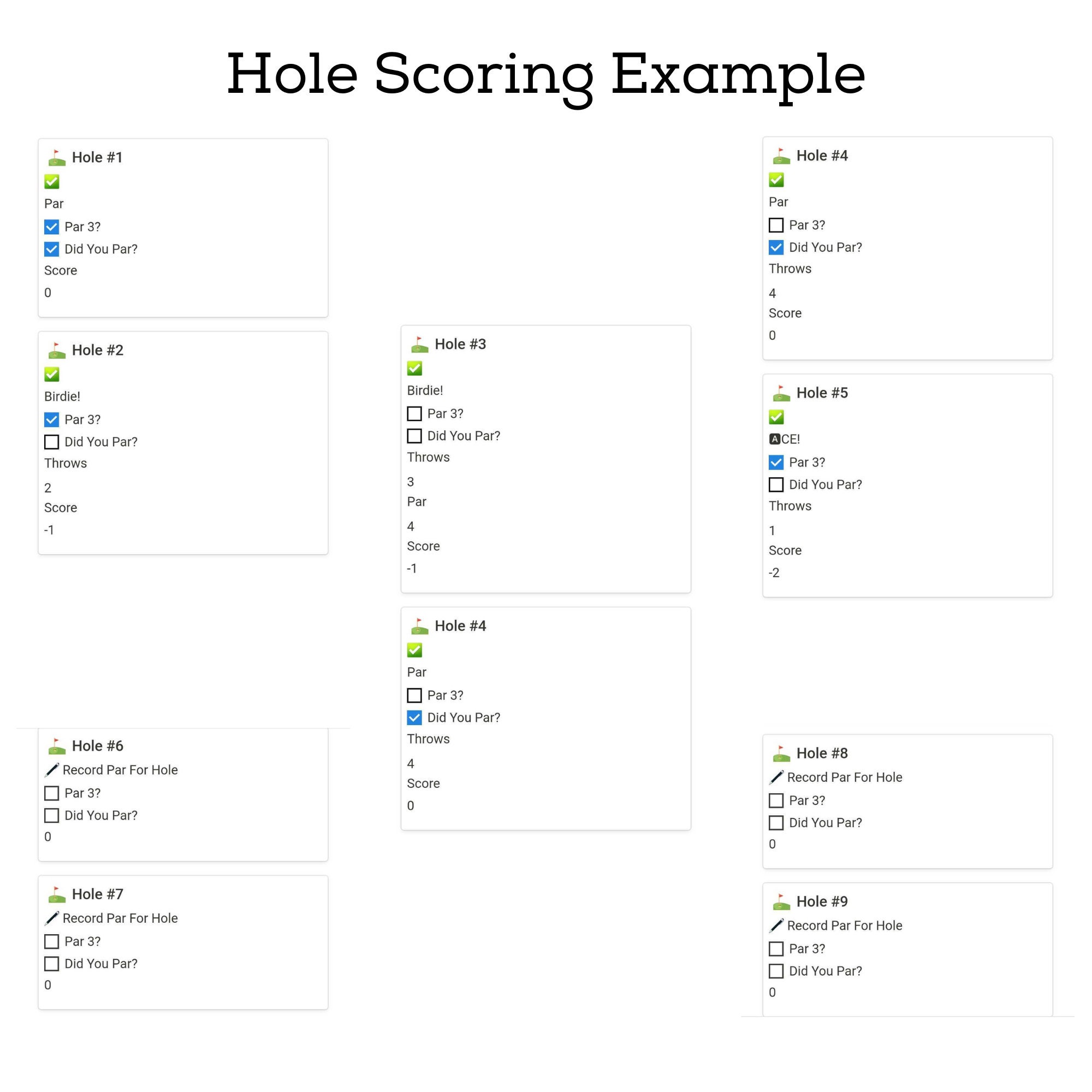 Disc Golf Scorecard & Golf Scorecard Notion Template, Solo Scorecard ...