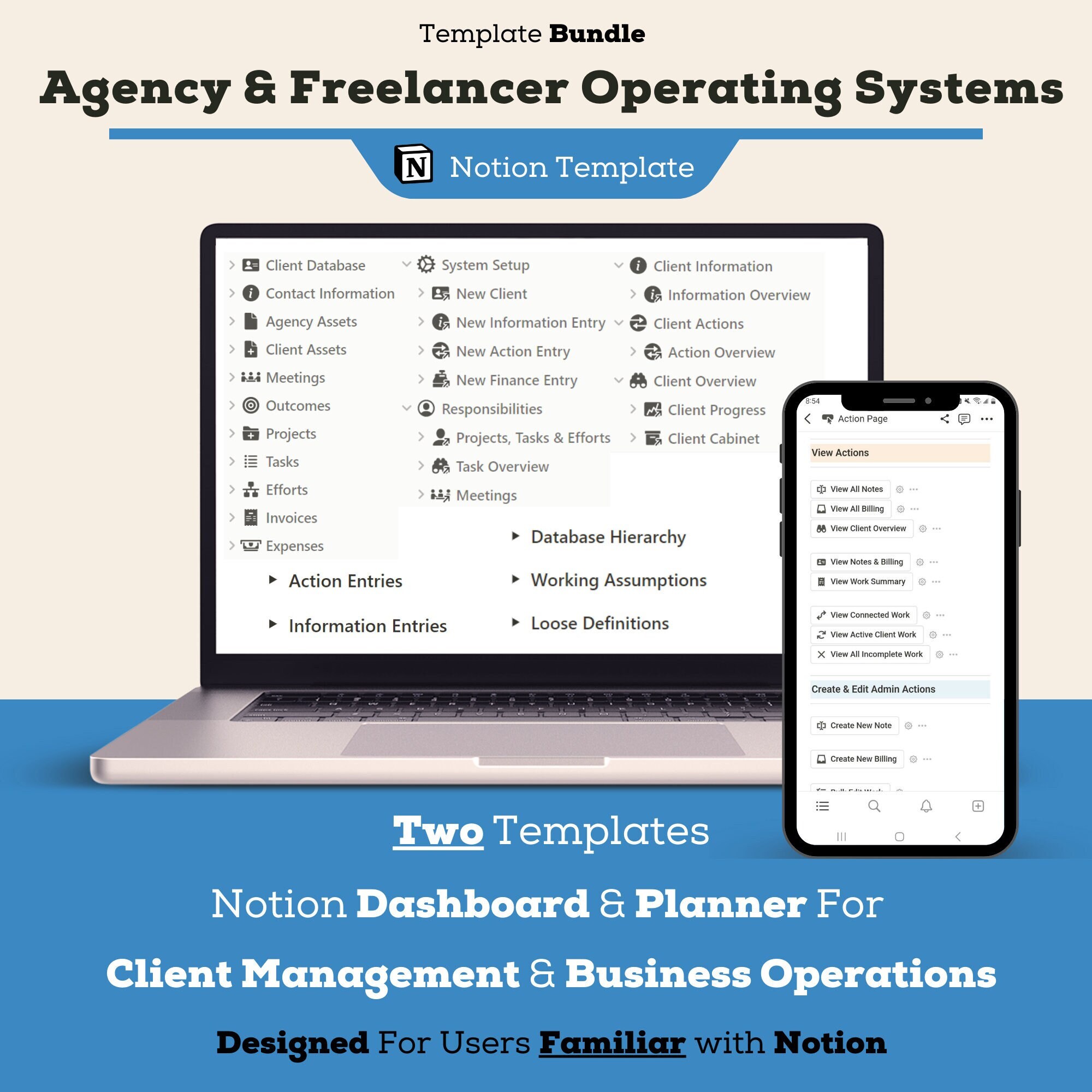 Operating Systems Notion Template Bundle Agency & Freelancer - Etsy